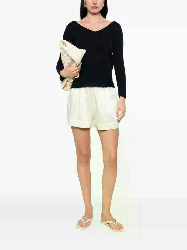 BEYOU V-neck Long Sleeve Sweater - Blue