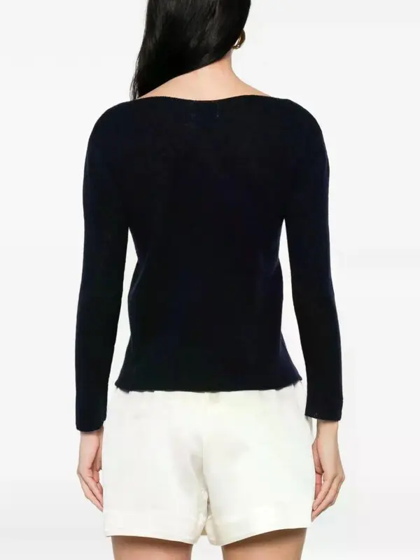 BEYOU V-neck Long Sleeve Sweater - Blue