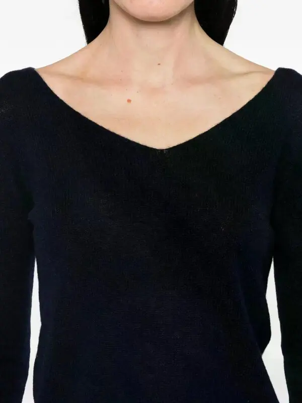 BEYOU V-neck Long Sleeve Sweater - Blue