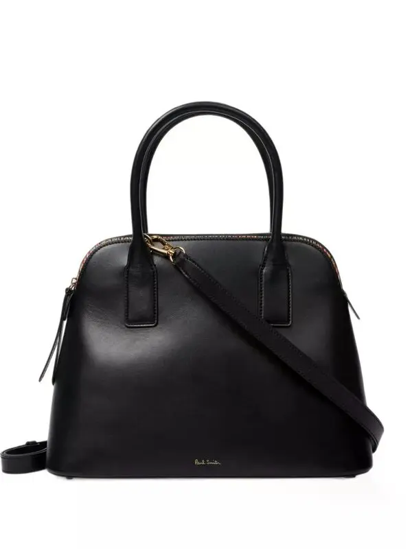 Paul Smith Signature Stripe Leather Tote Bag - Black