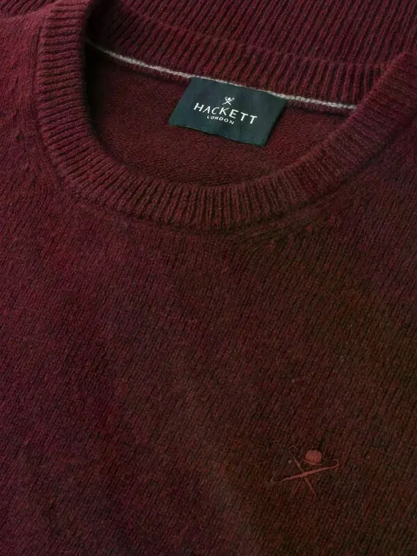 HACKETT Embroidered Crew Neck Sweater - Red