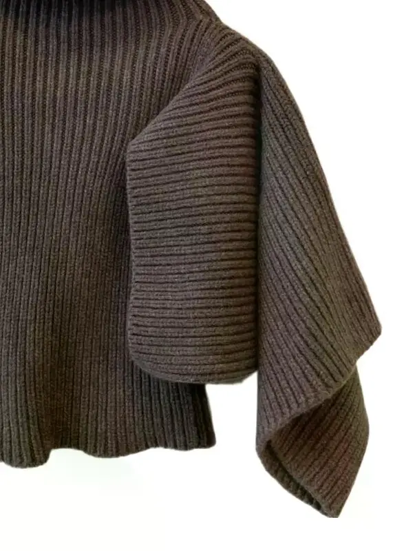 Rick Owens Ribbed Knit Turtleneck Top