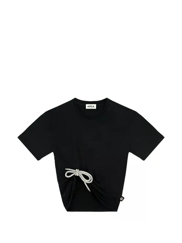 AREA Crystal-embellished Knot T-shirt