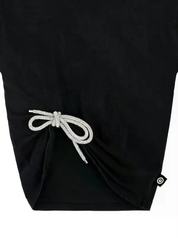 AREA Crystal-embellished Knot T-shirt