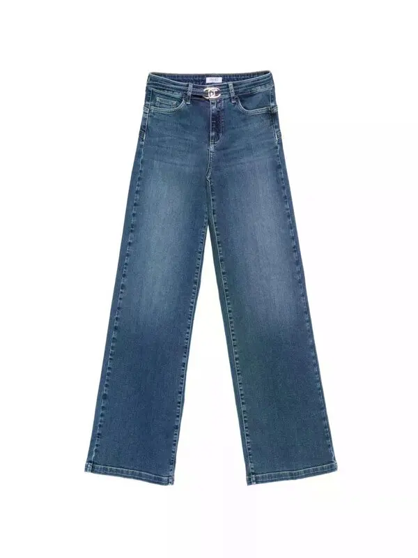 Liu Jo Logo Buckle High-waisted Jeans - Blue