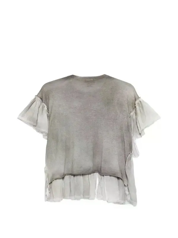 Avant Toi Ruffled T-shirt - Grey