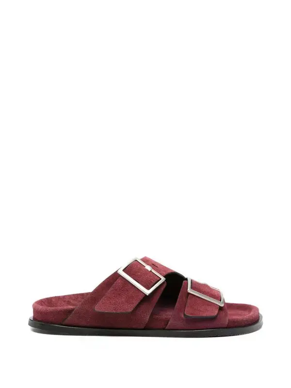 ALOHAS Alba Suede Buckled Sandals - Red