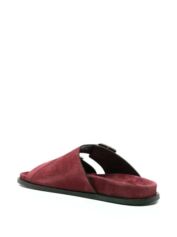 ALOHAS Alba Suede Buckled Sandals - Red