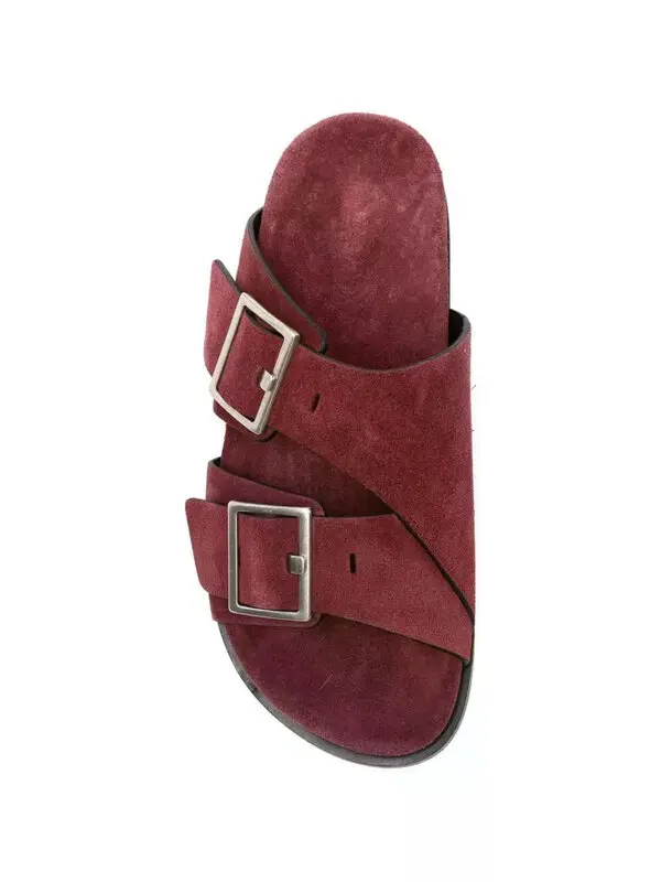 ALOHAS Alba Suede Buckled Sandals - Red