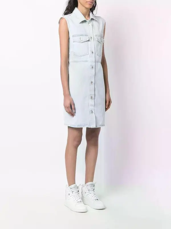 Off-White Logo-print Denim Shirtdress