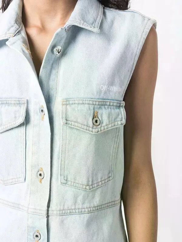 Off-White Logo-print Denim Shirtdress