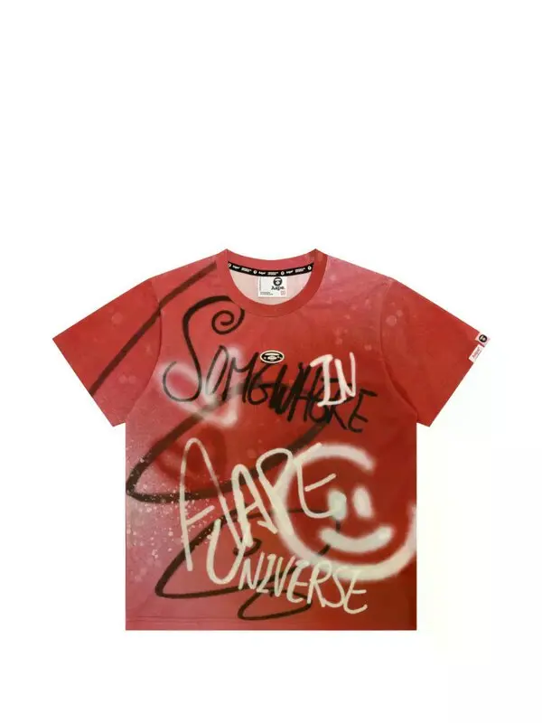 AAPE BY *A BATHING APE Graffiti-print T-shirt - Red