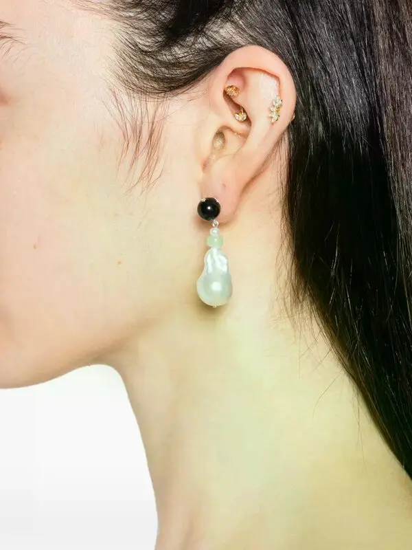 Completedworks Mismatched Stone And Pearl Drop Earrings