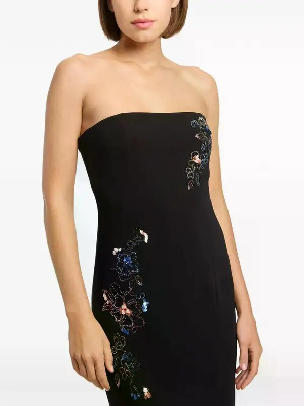 Cinq À Sept Floral Embellished Strapless Trumpet Dress