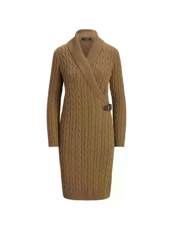 Ralph Lauren Cable-knit Wrap Dress - Neutrals