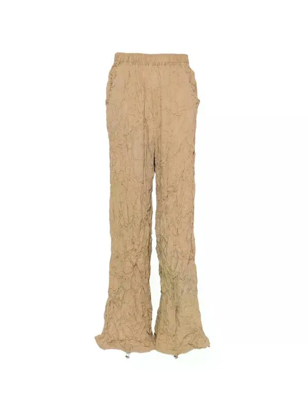 GONGDID DESIGN Crinkled Trousers - Brown