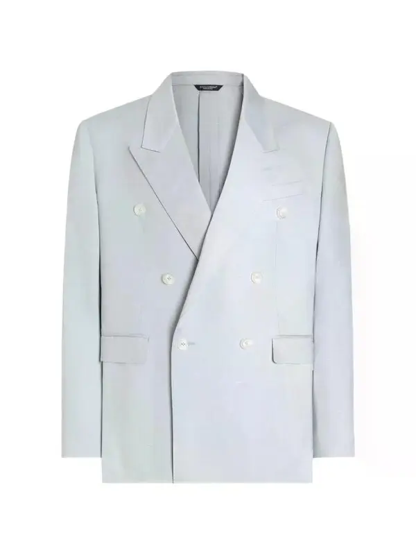 Dolce & Gabbana Shantung Viscose Double-breasted Jacket - Blue