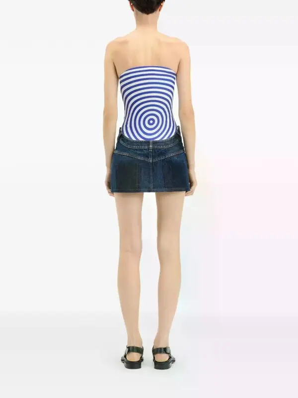 JEAN PAUL GAULTIER Curved Denim Mini Skirt
