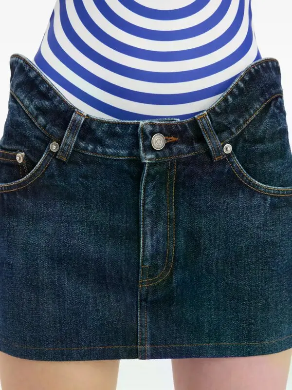 JEAN PAUL GAULTIER Curved Denim Mini Skirt