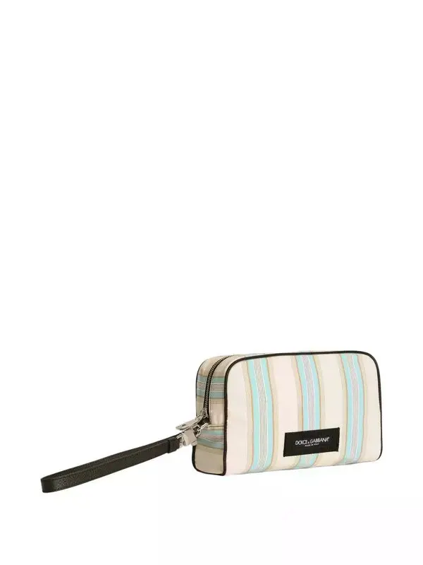 Dolce & Gabbana Striped Poplin Handheld Bag - Neutrals