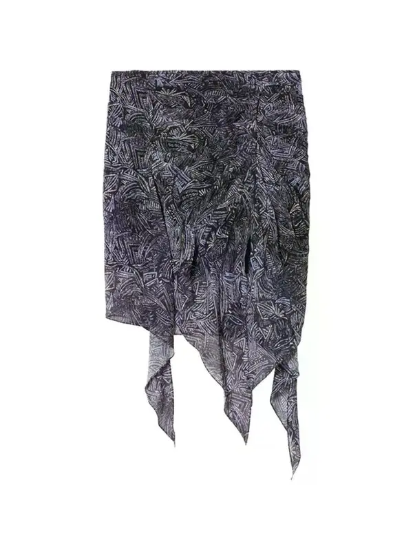 Isabel Marant Étoile Taylorea Midi Skirt With Faded Night Print - Black