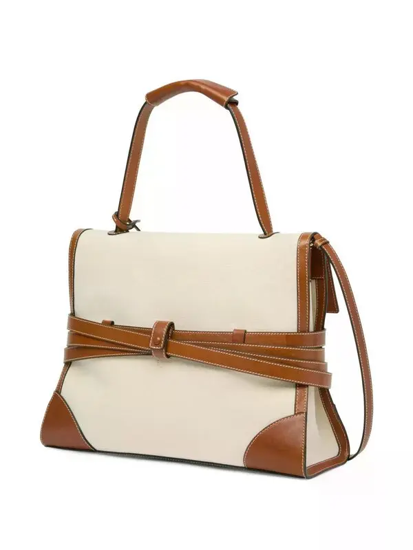 Moschino Canvas And Calfskin Tote Bag