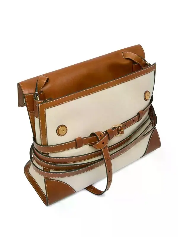 Moschino Canvas And Calfskin Tote Bag