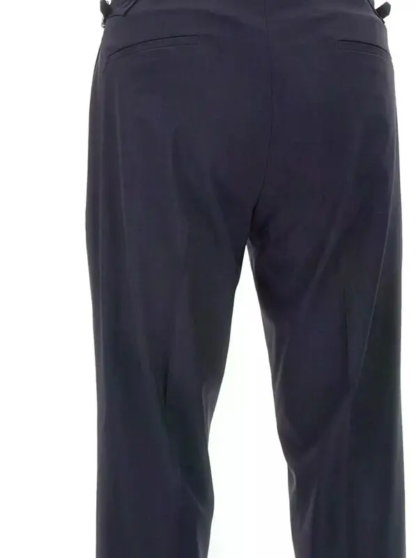 BARBA NAPOLI Virgin Wool Pleat Buckle Trousers