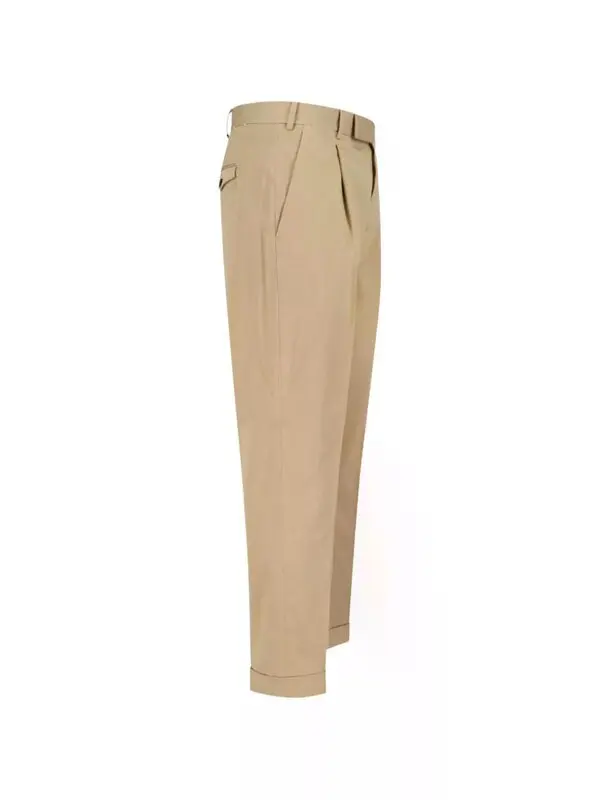 PT TORINO Tailored Pleated Trousers With Turn-up Hem