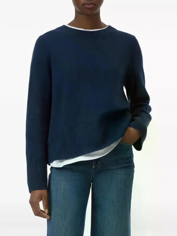 Closed Long-sleeve Crew Neck Wool Sweater - Blue