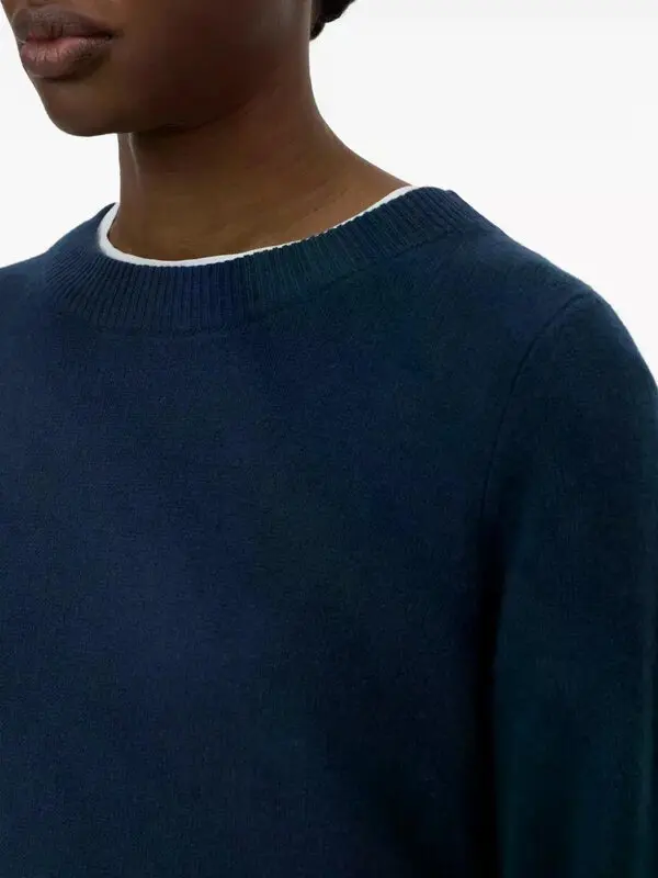 Closed Long-sleeve Crew Neck Wool Sweater - Blue