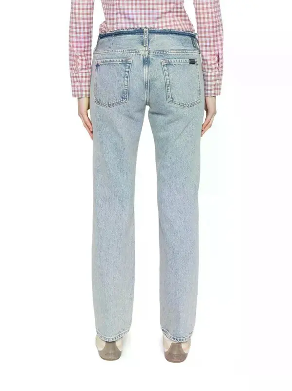 7 For All Mankind Frayed-trim Straight-leg Jeans
