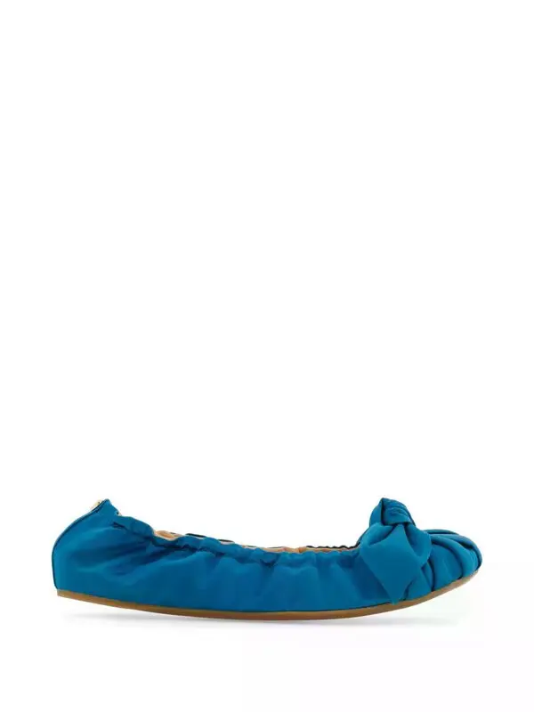 FERRAGAMO Bow Embellished Ballet Flats - Blue