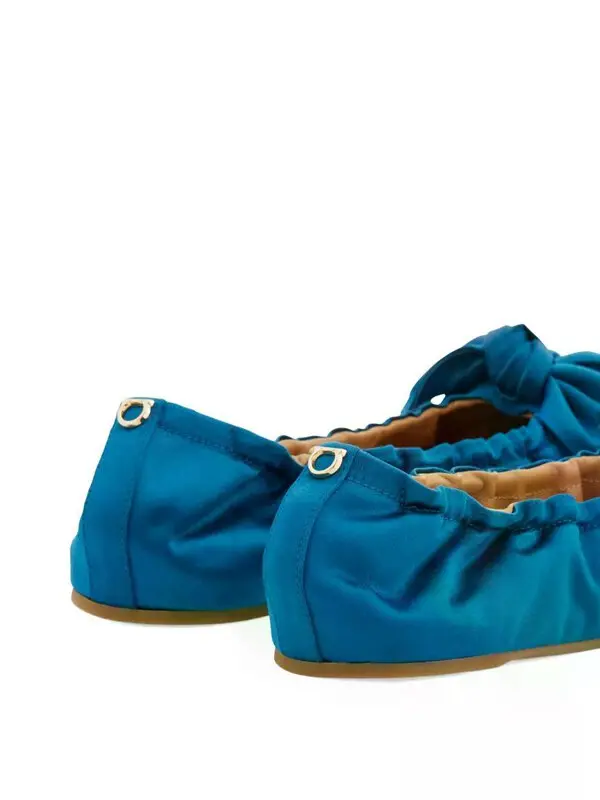 FERRAGAMO Bow Embellished Ballet Flats - Blue