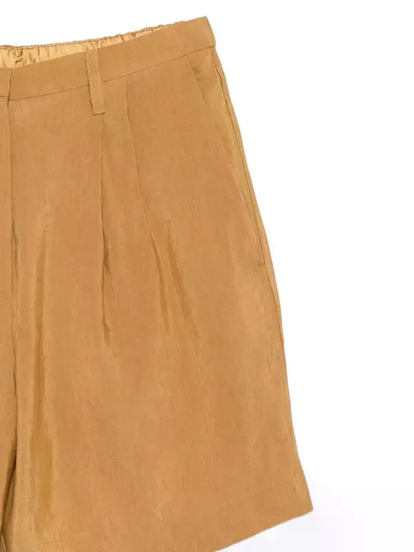 FORTE_FORTE Tailored Pleated Shorts - Brown