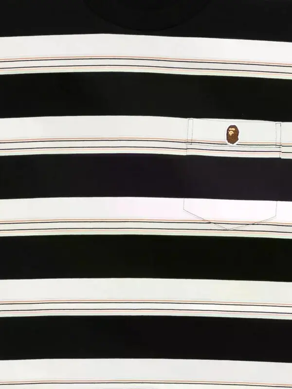 A BATHING APE Striped Chest-pocket T-shirt