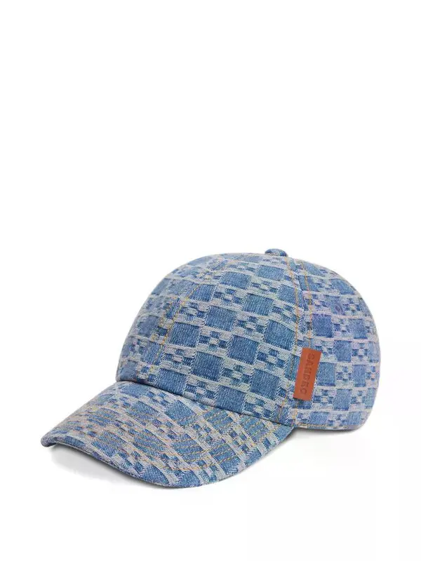 Sandro Denim Cap With Cross Motif - Blue