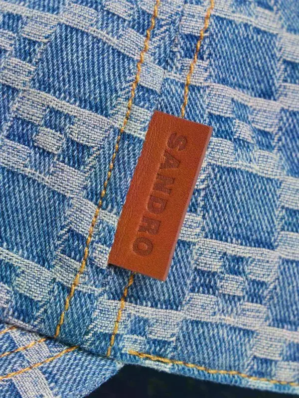 Sandro Denim Cap With Cross Motif - Blue