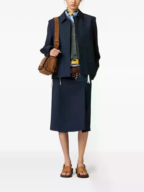 Miu Miu Sleeveless Poplin Shirt With Side Ties - Blue