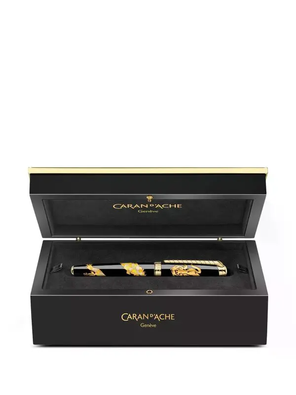 CARAN D'ACHE Straw Marquetry Dragon Fountain Pen