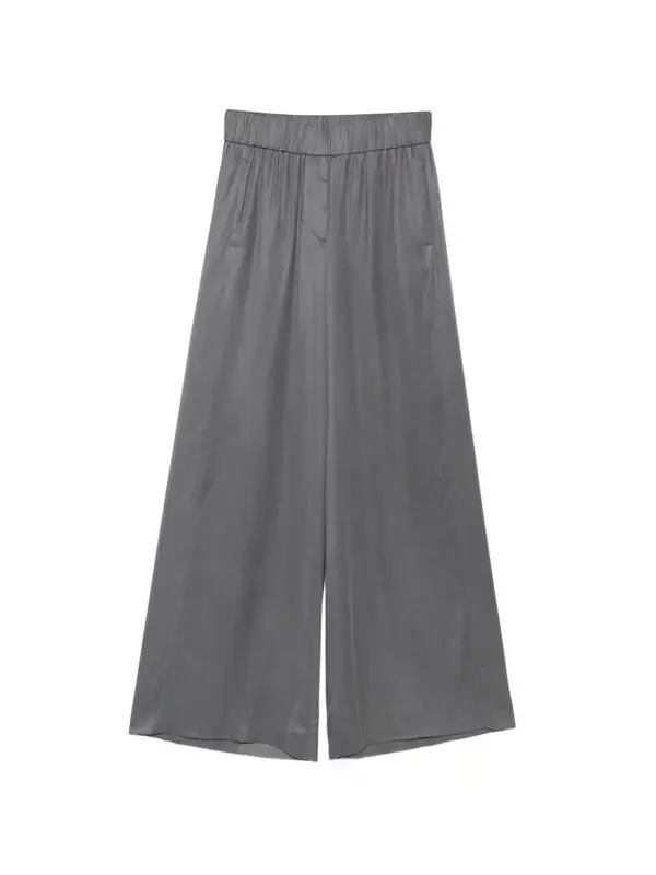 Peserico Wide Leg Elasticated Waistband Trousers - Grey