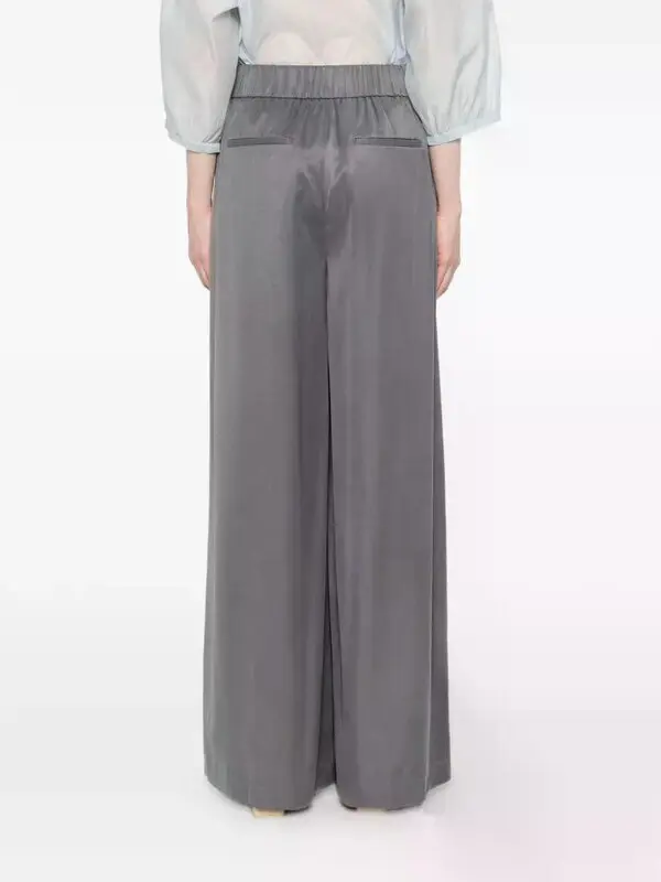 Peserico Wide Leg Elasticated Waistband Trousers - Grey