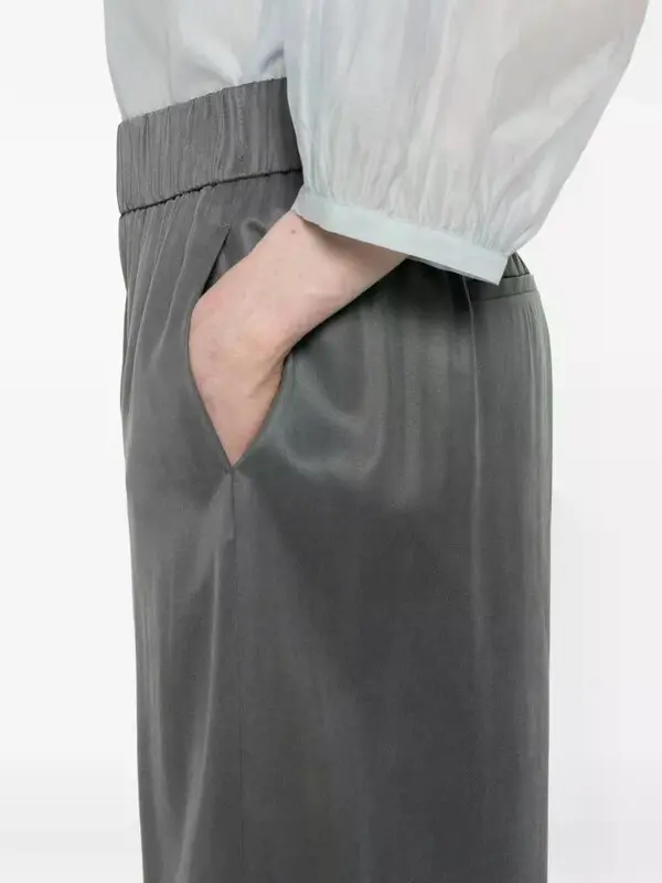 Peserico Wide Leg Elasticated Waistband Trousers - Grey