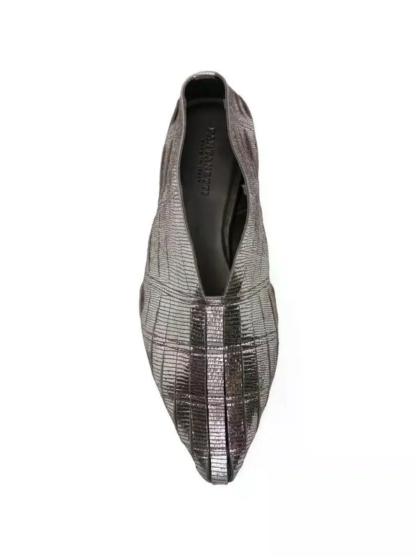 PANTANETTI Tone Pointed Toe Leather Ballet Flats