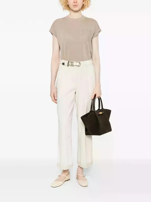 Peserico Crew Neck Top With Decorative Pocket