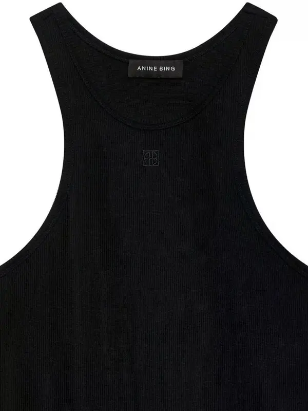 ANINE BING Crew-neck Ribbed Sleeveless Top