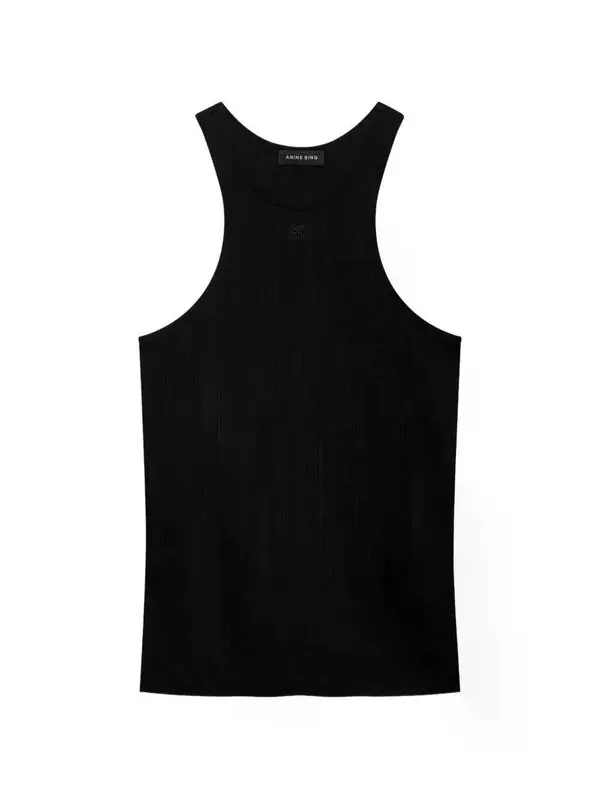 ANINE BING Crew-neck Ribbed Sleeveless Top