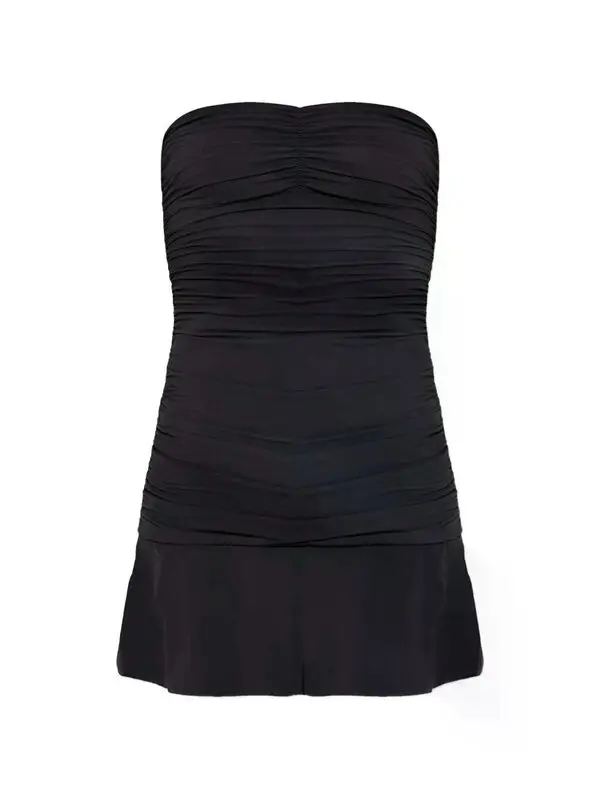 Bond Eye Ruched Bare Dress - Black