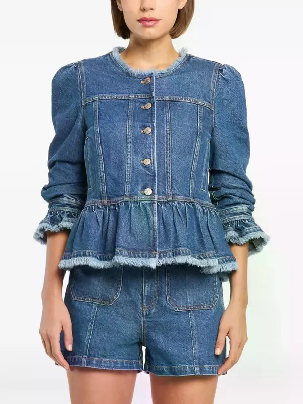 Cinq À Sept Frieda Peplum Denim Jacket