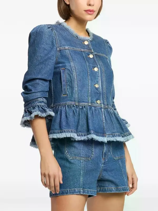 Cinq À Sept Frieda Peplum Denim Jacket